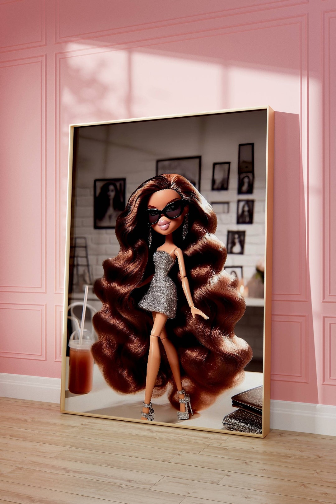 Glam Doll Poster: Retro Fashion Girl Wall Art (digital Download) - Etsy