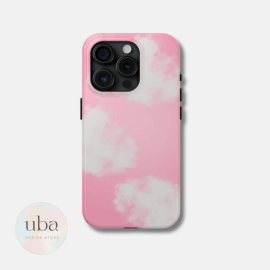 IPhone 15 Case, Pink Sky Sunset With Fluffy Clouds Phone Case, Pink ...