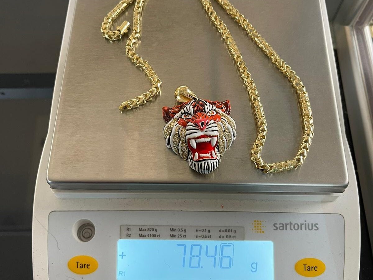 18k Pendant Vith 60 Cm Chain All 18k Gold Pendant Hand Made Assay ...