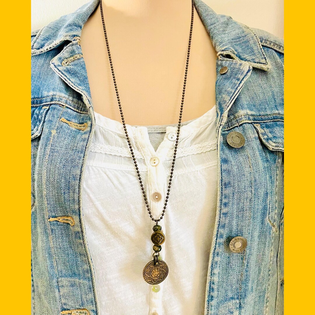 Eightfold Path Pendant With Lotus Bead Necklace, 8 Fold Path, Symbolic ...