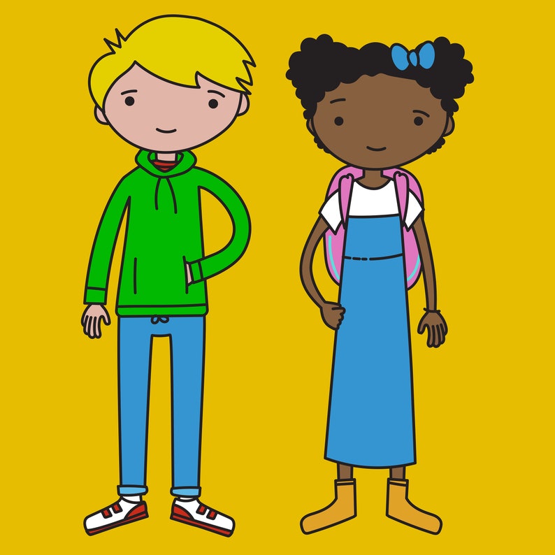 Modern Day Kids! Clipart Collection - Etsy