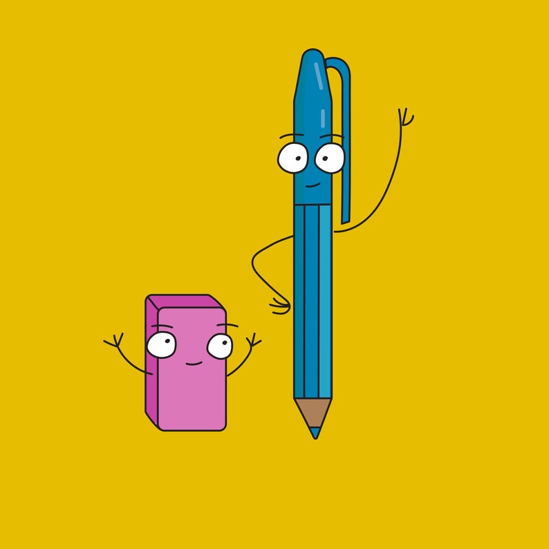 Back to School! Clipart Collection With Characterful School Supplies - Etsy