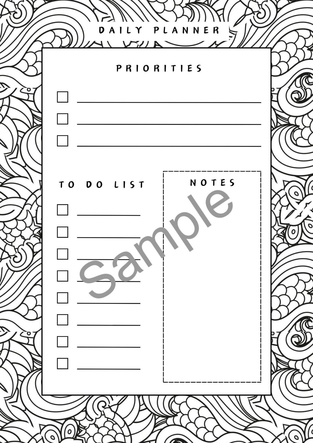 Coloring Daily Planner Printable Instant Download A4/A5 - Etsy