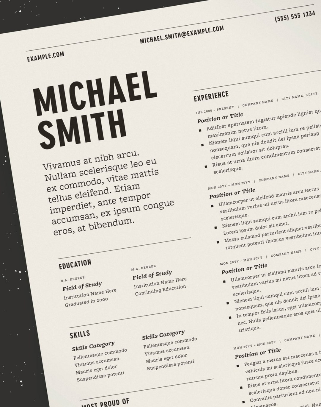 Professional Resume Template Bundle With Cover Letter and Reference ...
