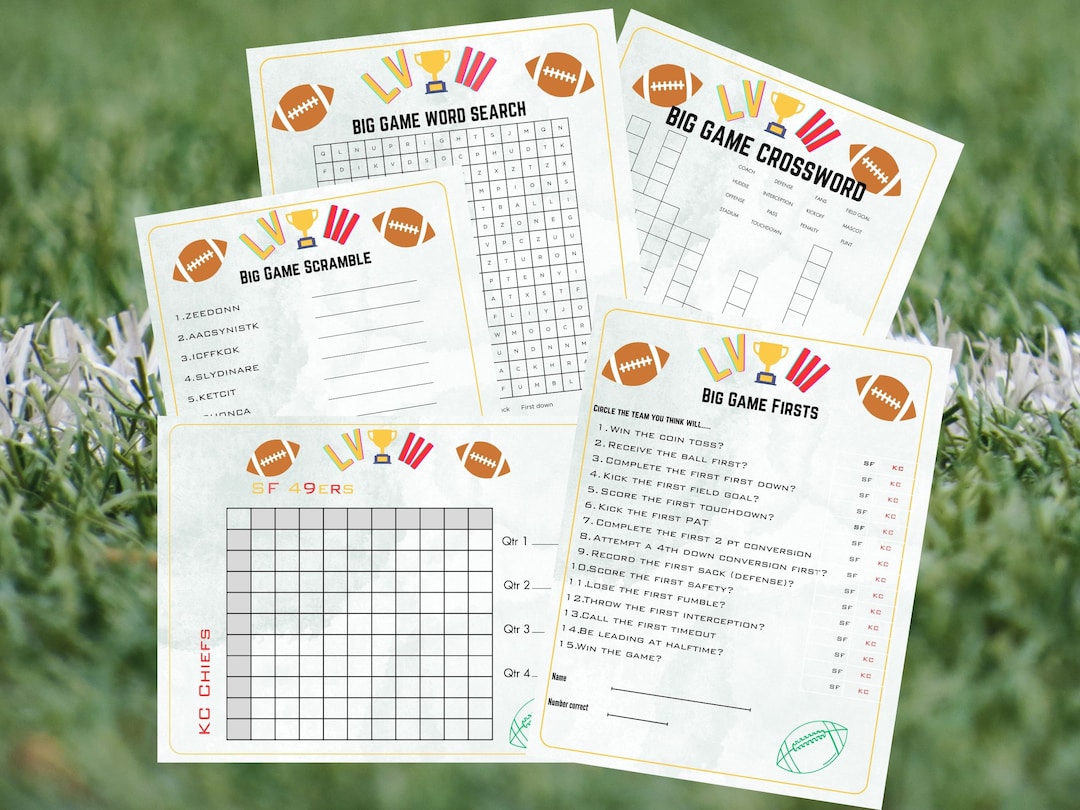 Big Game Printable Bundle Pack - Etsy