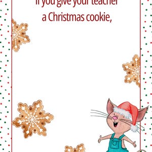 If You Give Your Teacher a Christmas Cookie! Editable Digital Download ...