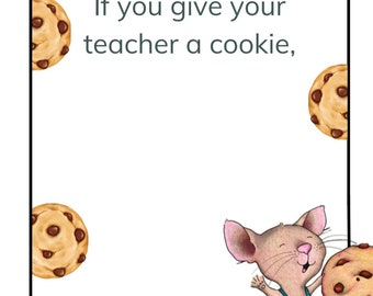 If You Give Your Teacher a Cookie, Printable Gift Card Book, Boy ...