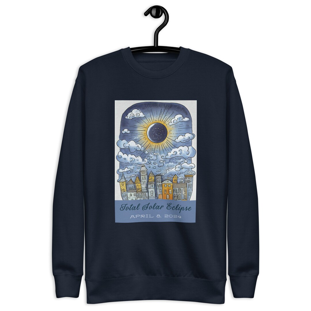 2024 Solar Eclipse Commemorative, Colorful, Doodle Style Unisex Premium ...