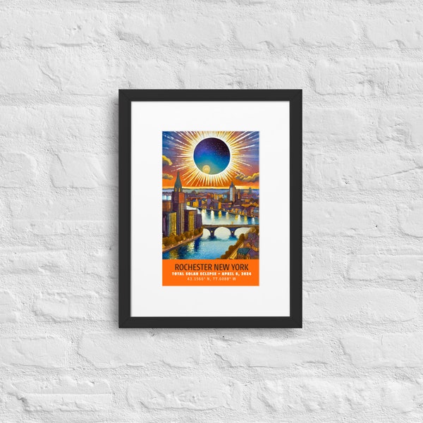 Rochester Ny Eclipse 2024 Poster - Etsy