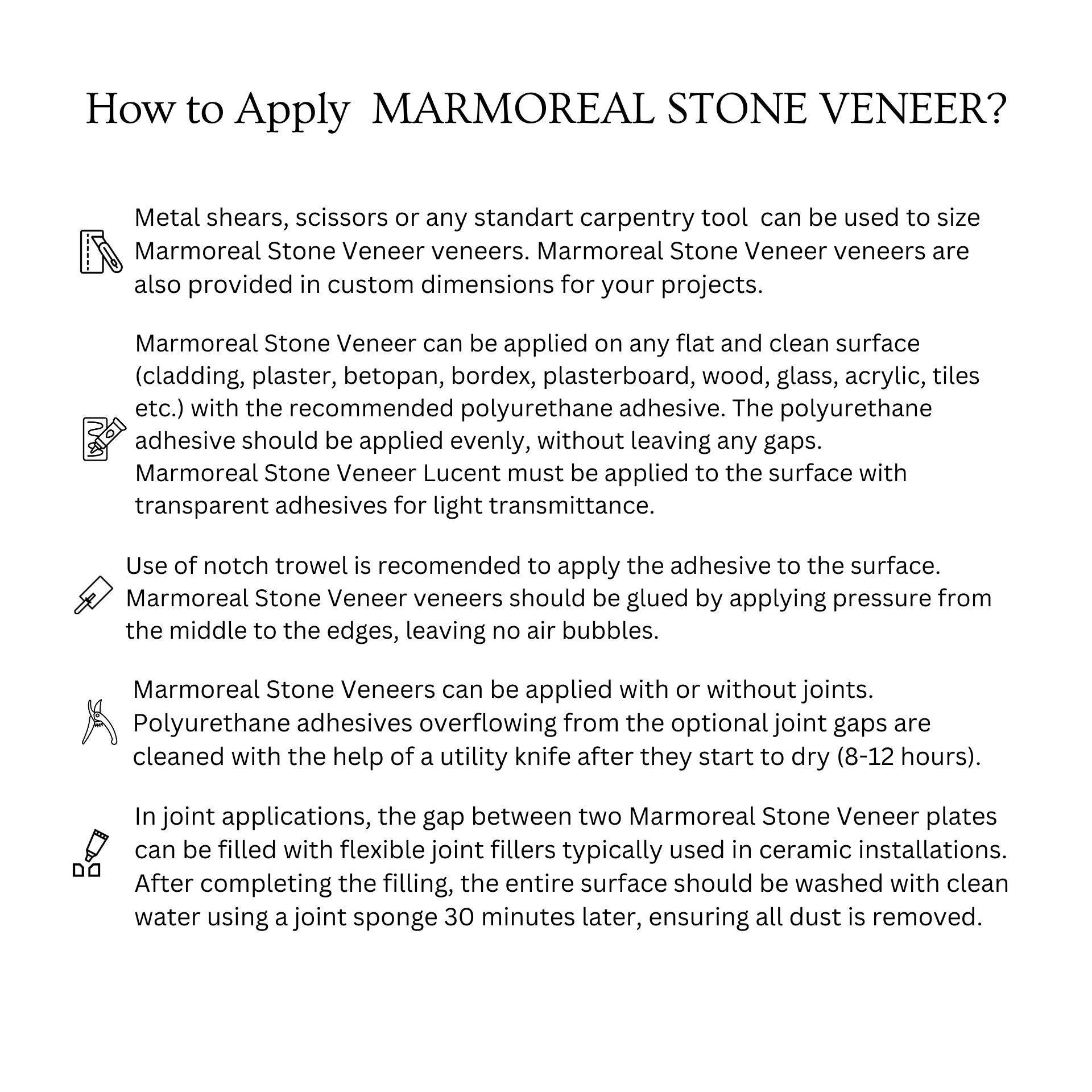 Custom Cut Classic Thin Real Stone Sheet - Marmoreal Stone Veneer - Etsy