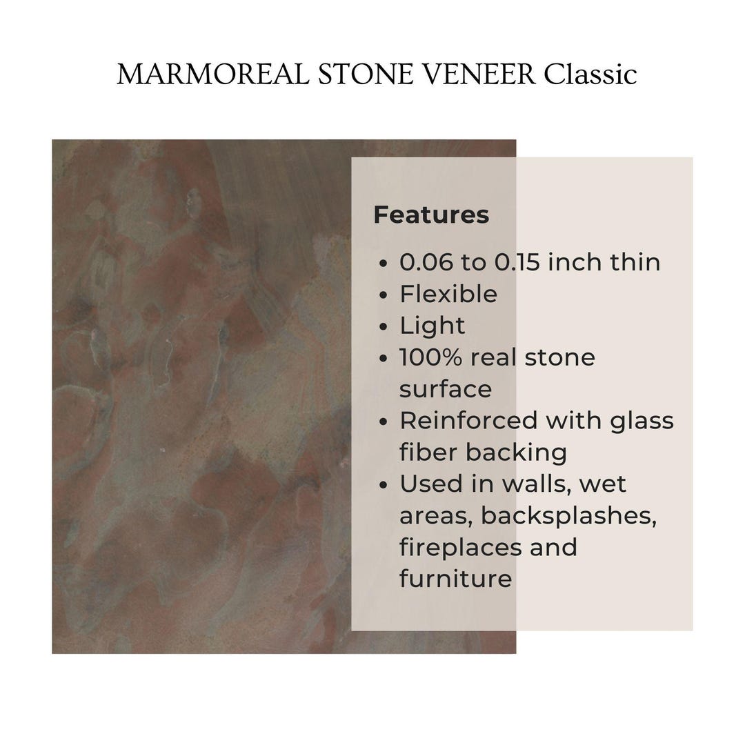 Custom Cut Classic Thin Real Stone Sheet - Marmoreal Stone Veneer - Etsy