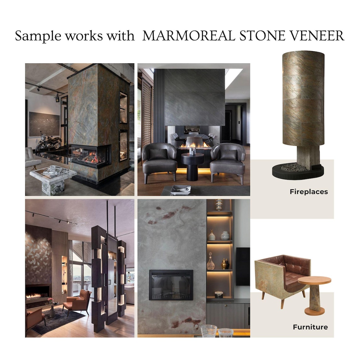Custom Cut Classic Thin Real Stone Sheet - Marmoreal Stone Veneer - Etsy