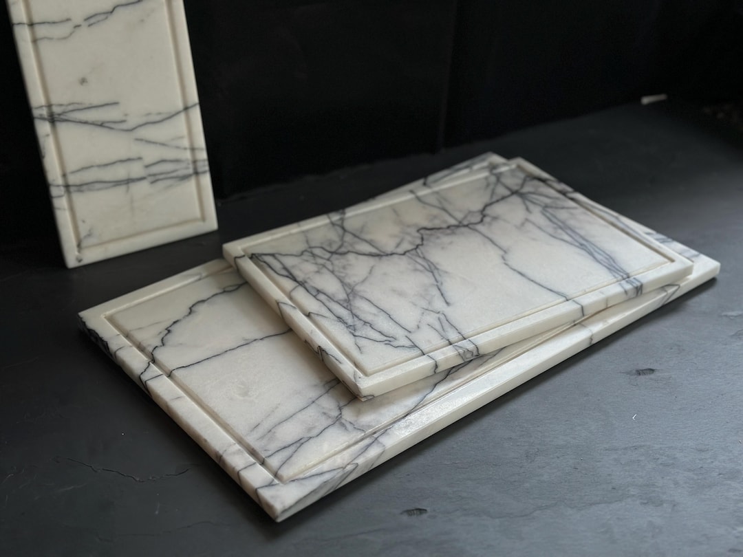 Viola Spider Marble Tray: Natural Stone Table Centerpiece - Etsy
