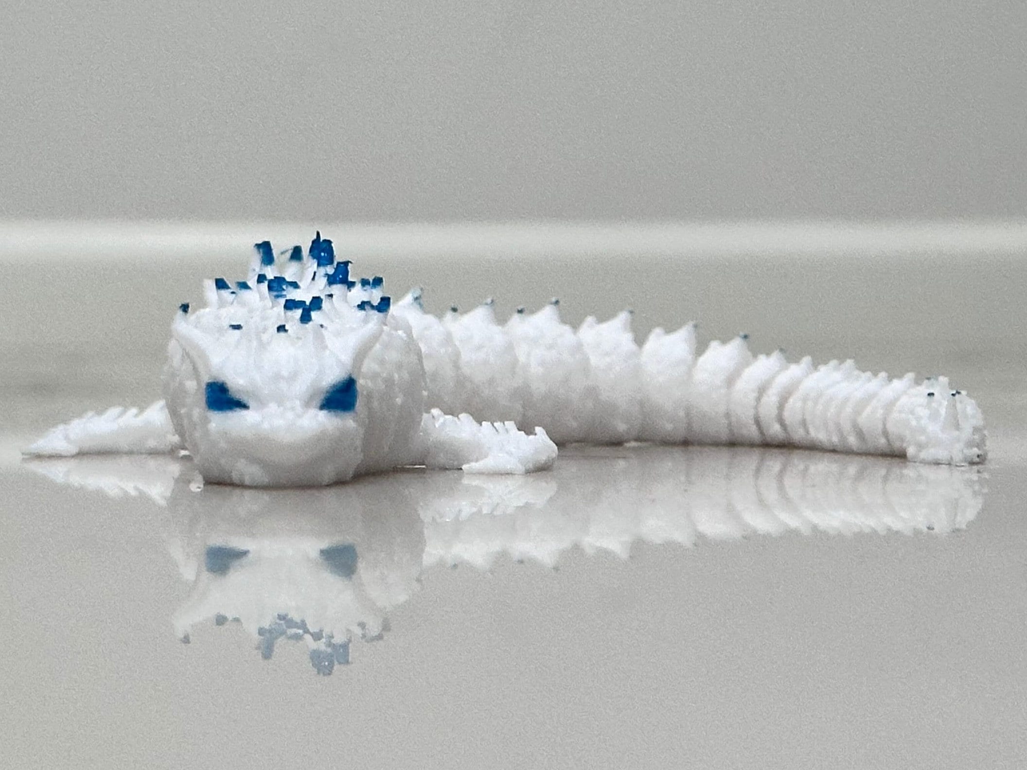 3D Printed / 12 Inch Long / Articulated Ice Dragon - Etsy