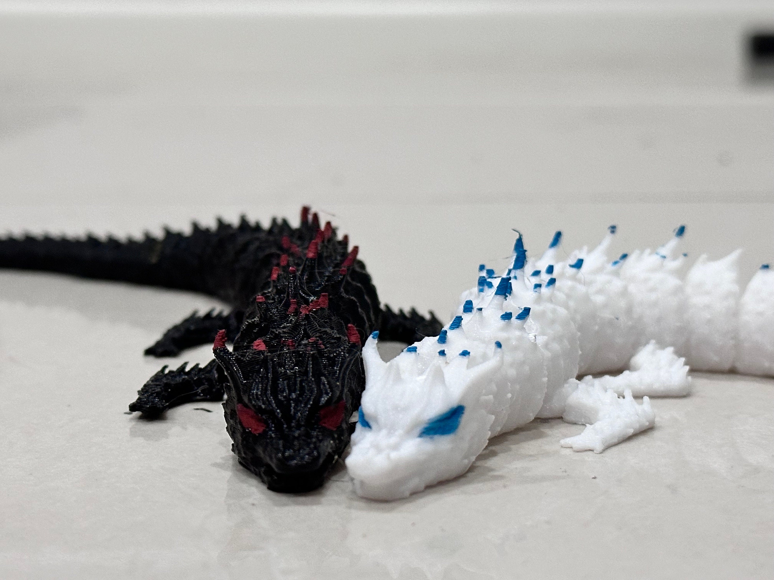 3D Printed / 12 Inch Long / Articulated Ice Dragon - Etsy