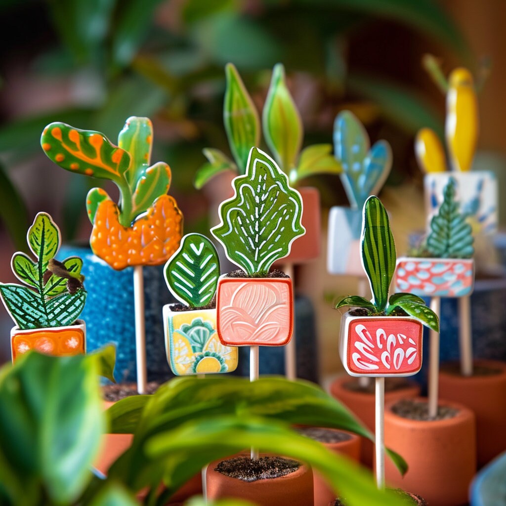 Hand Drawn Ceramic Plant Labels - Etsy