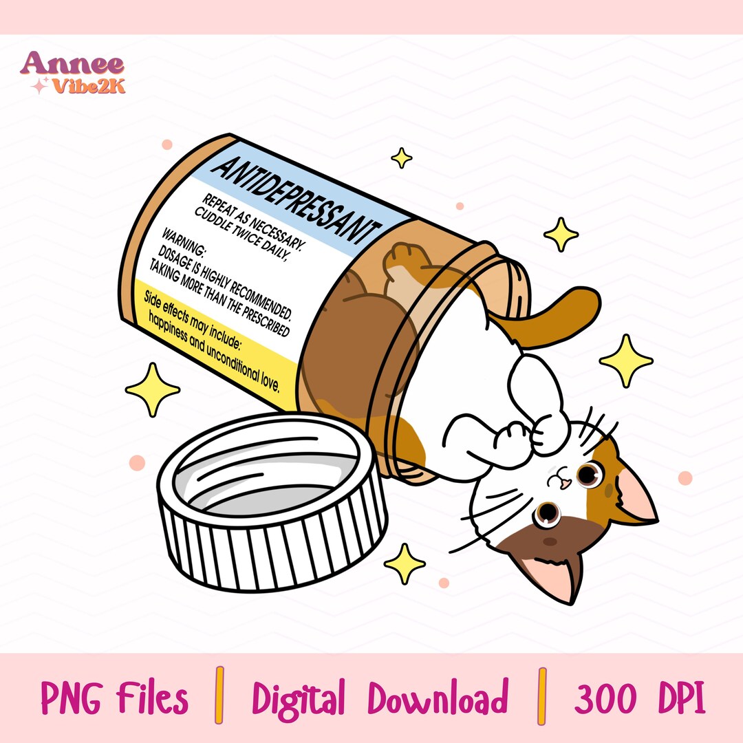 Cutee Cat, Antidepressant Cat PNG – Cat Printe, Cats Funnies, Catful ...