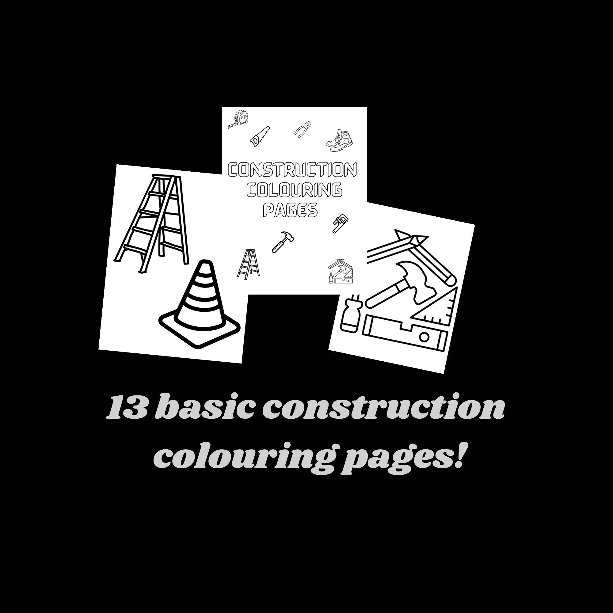 Construction Colouring Pages - Etsy