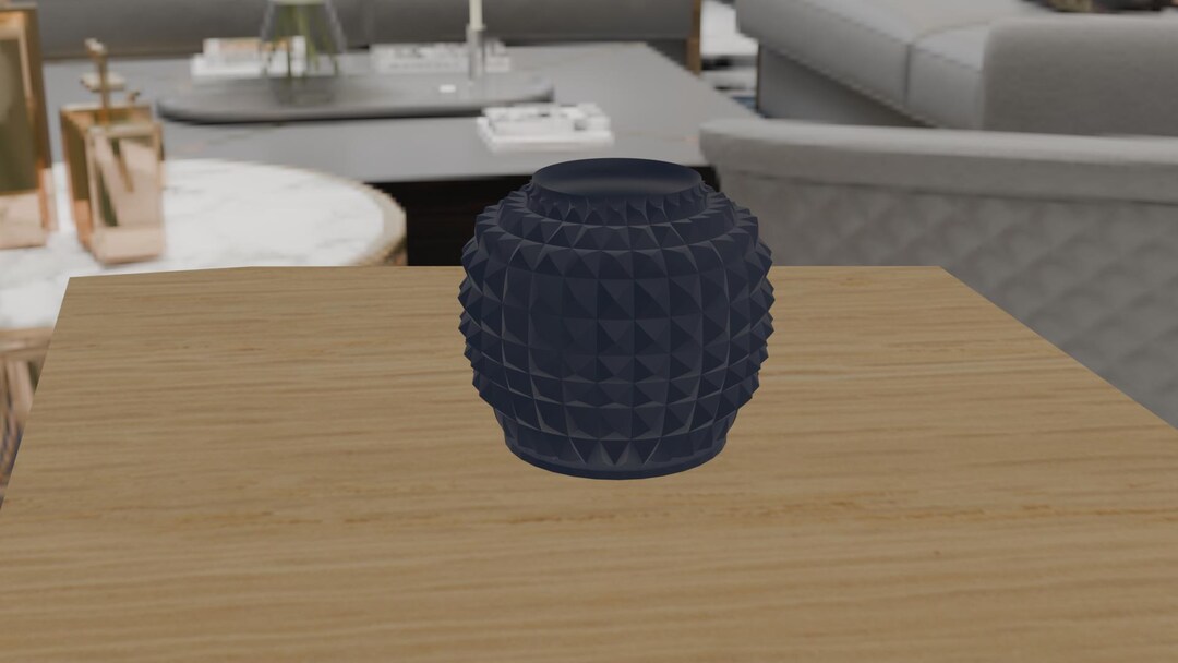Geometric Spike Vase | Dark Matte 3D Render | Modern Sculptural Decor ...