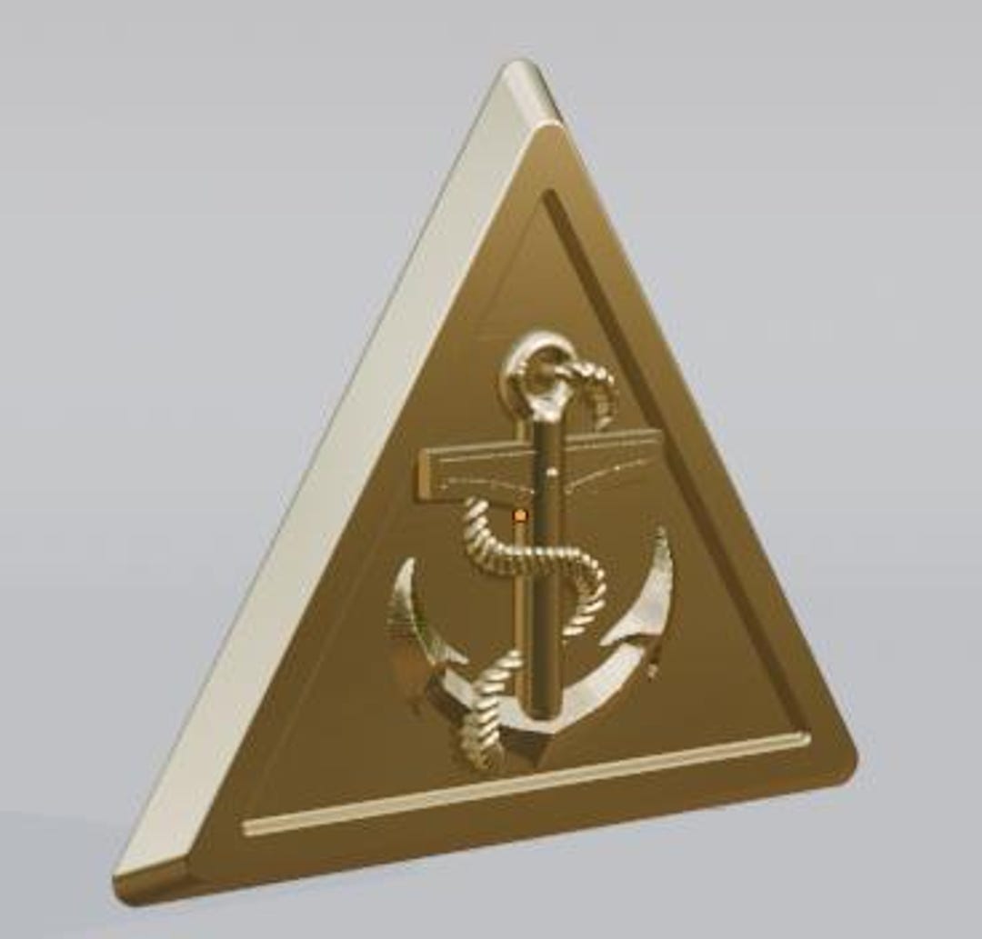 3D Anchor Emblem Badge – Nautical Triangle Design for CNC, 3D Printing ...