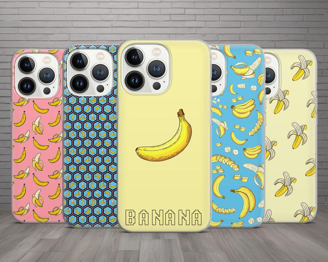 Banana Pattern Phone Bananas Style Yellow Blue Pink Cover for iPhone 15 ...