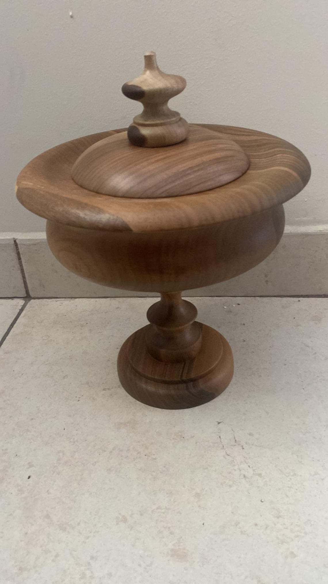 Unique Wooden Turned Lidded Bowl From Walnut - Etsy