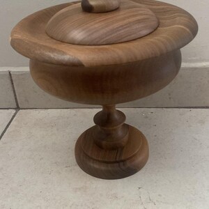 Unique Wooden Turned Lidded Bowl From Walnut - Etsy