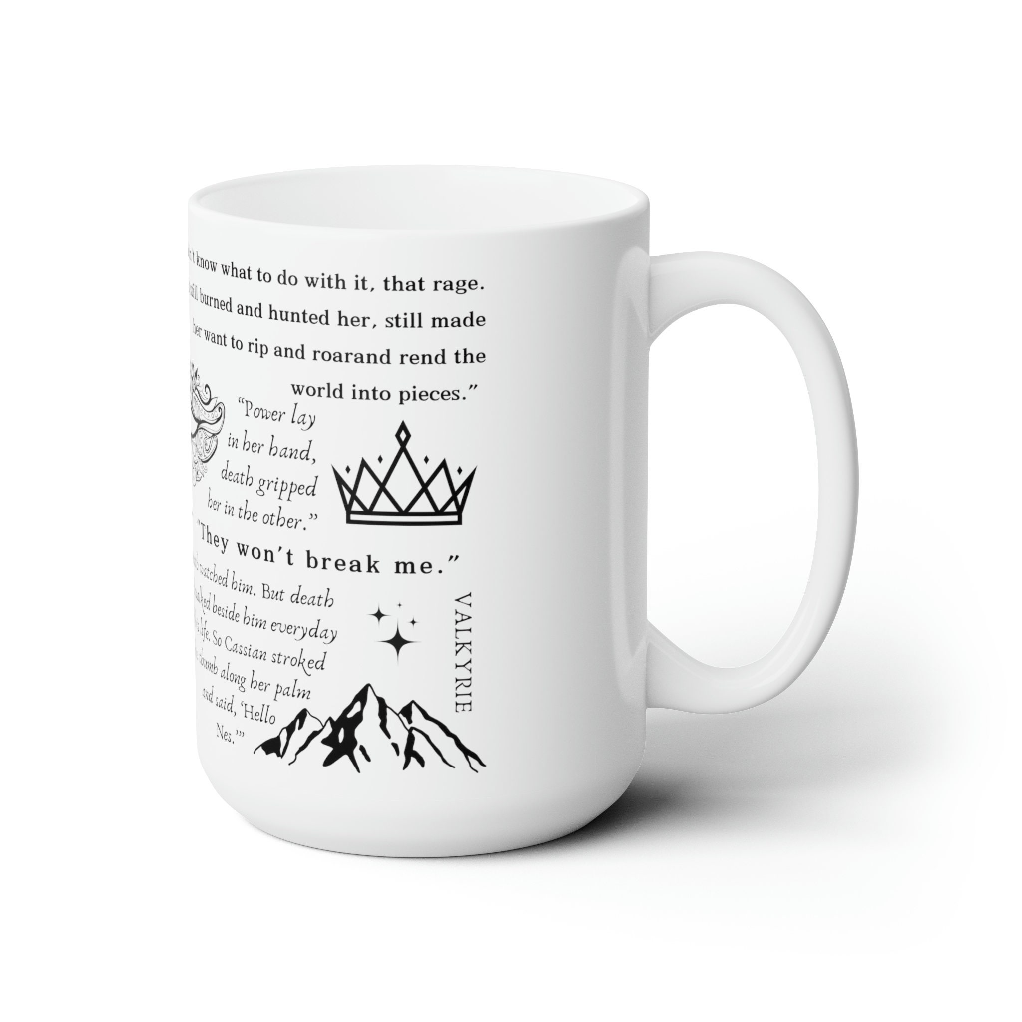 Nesta Archeron Mug, A Court of Silver Flames Merch, Bookish Gift, Book ...