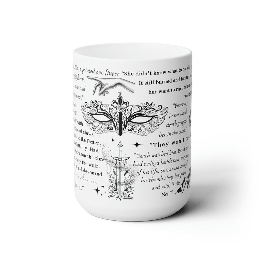 Nesta Archeron Mug, A Court of Silver Flames Merch, Bookish Gift, Book ...