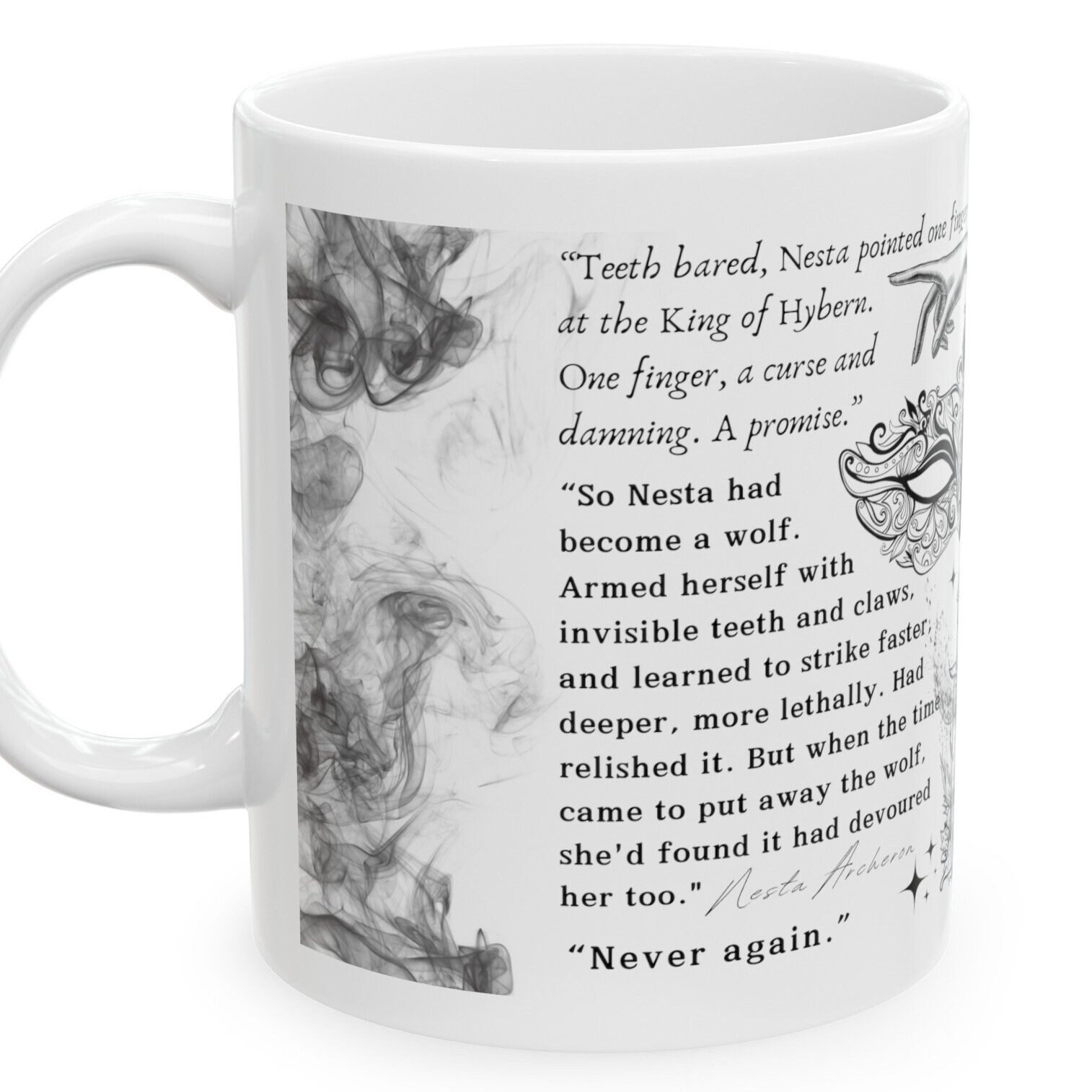 Nesta Archeron Mug, A Court of Silver Flames Merch, Bookish Gift, Book ...