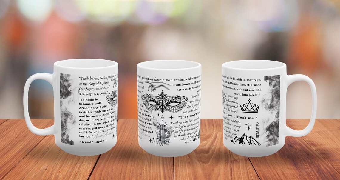 Nesta Archeron Mug, A Court of Silver Flames Merch, Bookish Gift, Book ...