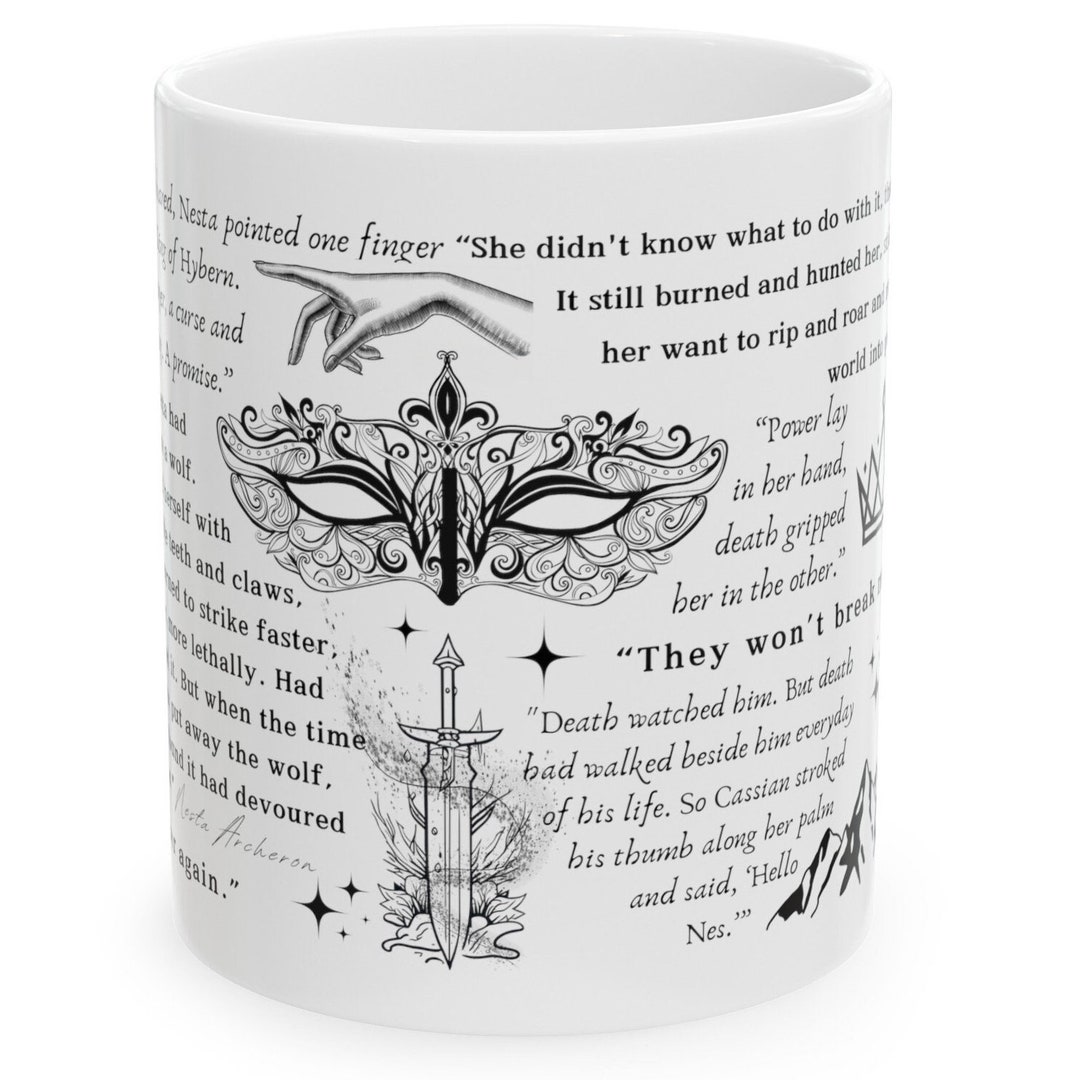 Nesta Archeron Mug, A Court of Silver Flames Merch, Bookish Gift, Book ...