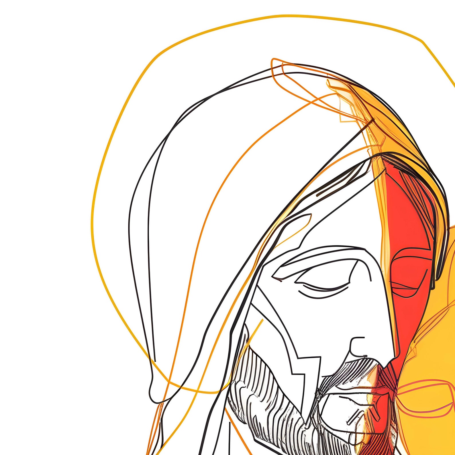 Jesus Christ and Mary Magdalene, Jesus Art, Face Line Drawing, Sketch ...