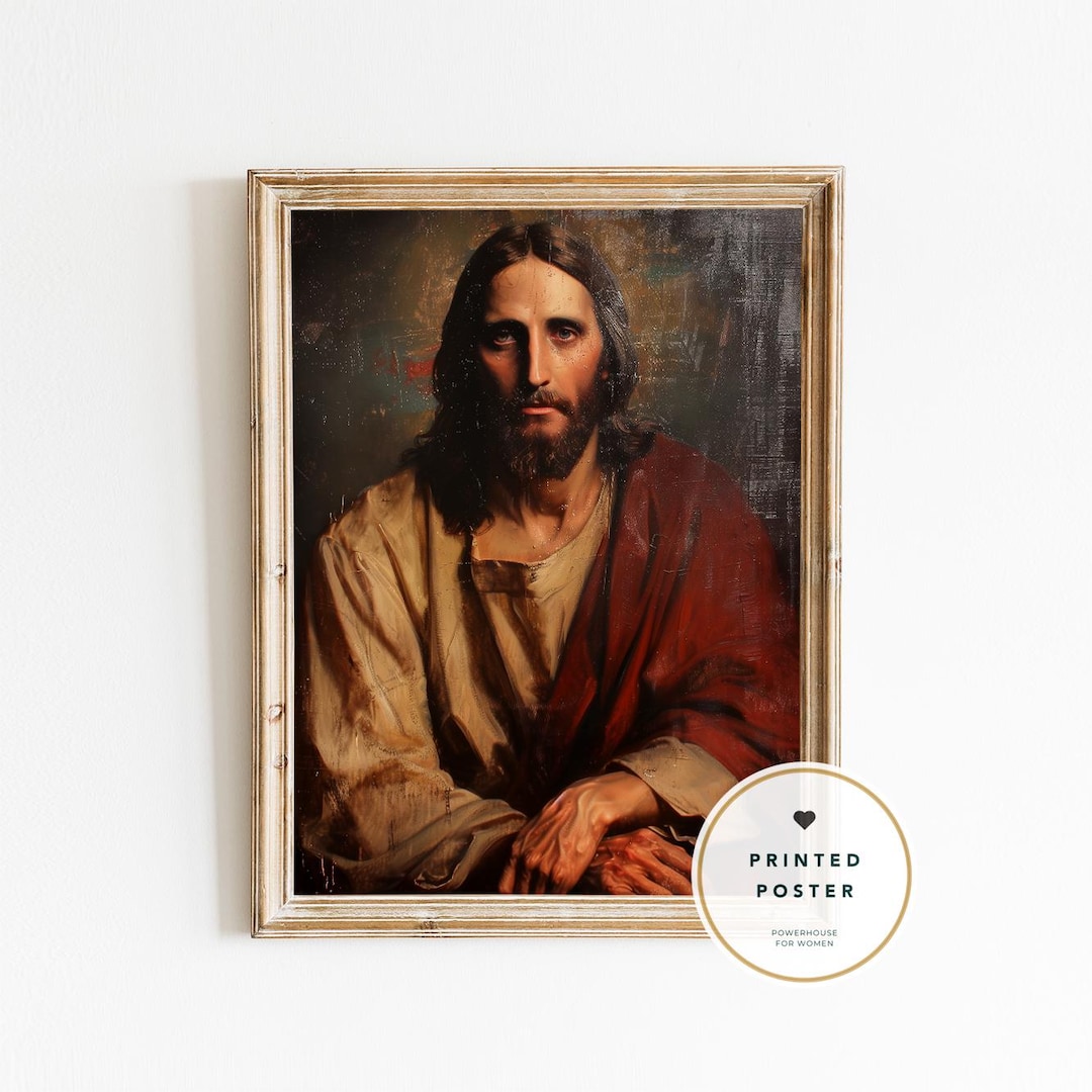 Museum ART PRINT | Jesus Portrait Poster - Touch of Serenity, Jesus ...