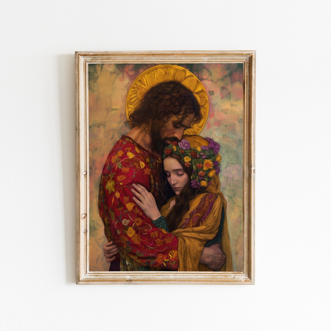 Jesus is Holding Mary Magdalene in His Arms, Jesus Wall Art: Divine ...