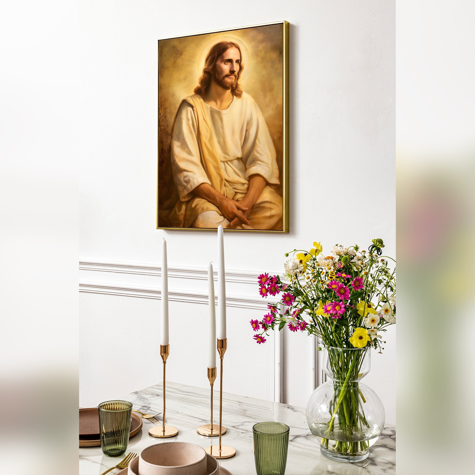 Jesus Christ Wall Art Download Divine Jesus Image, Christian Bible Art ...