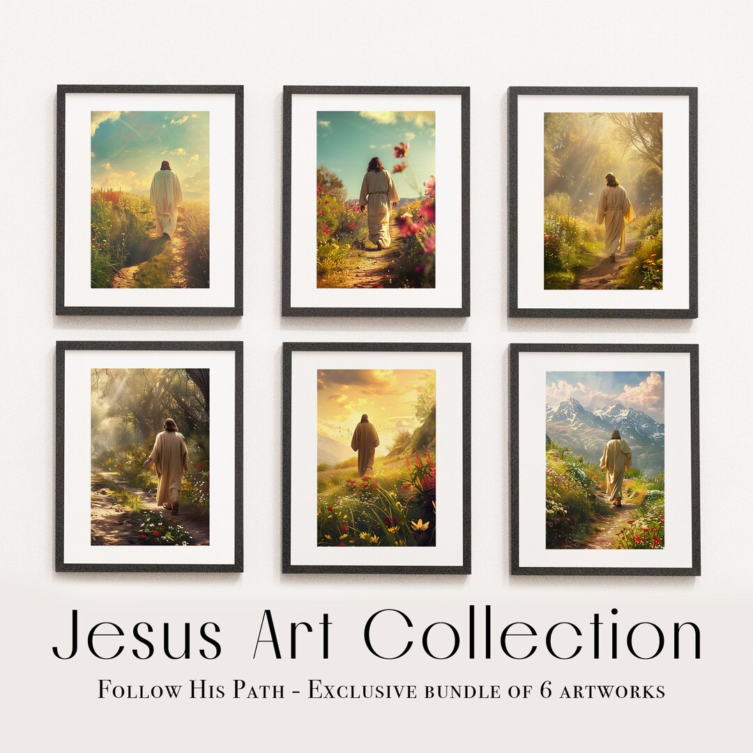 Jesus Art: Follow His Path - 6 Floral Digital Artworks, Inspirational ...