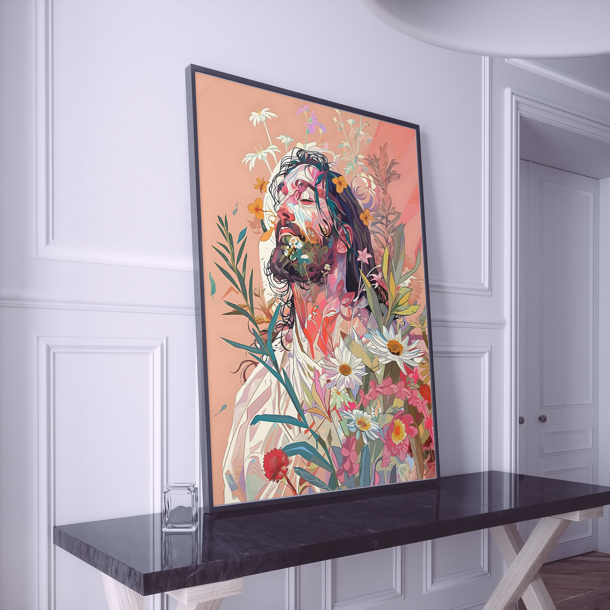 Jesus in Bloom: Jesus Art Illustration, Divine Connection With Nature ...