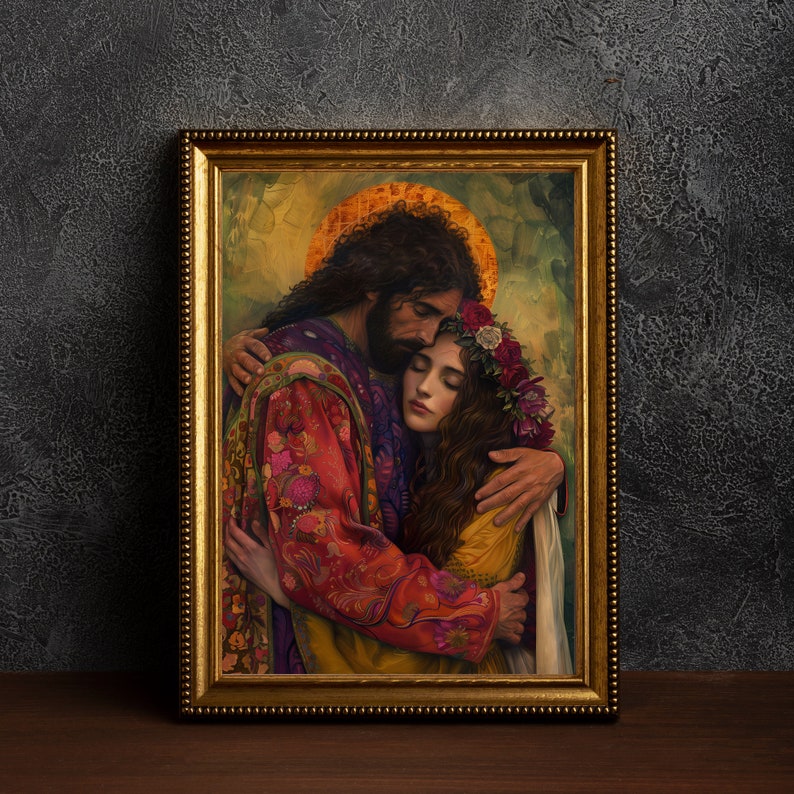 Saint Mary Magdalene and Jesus Wall Art: Divine Feminine Art, Holy ...