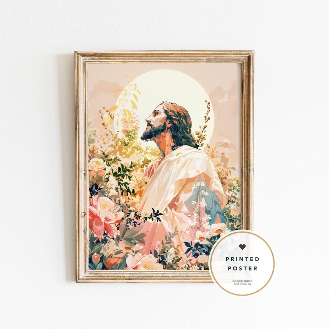 Museum ART PRINT | Jesus in Bloom – Jesus Flowers Art, Christian Gift ...
