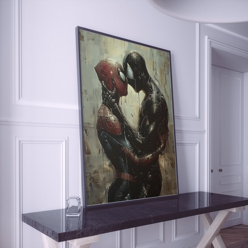 Marvel Super Hero Spiderman Kissing Venom, Marvel Art, Spiderman Fan ...