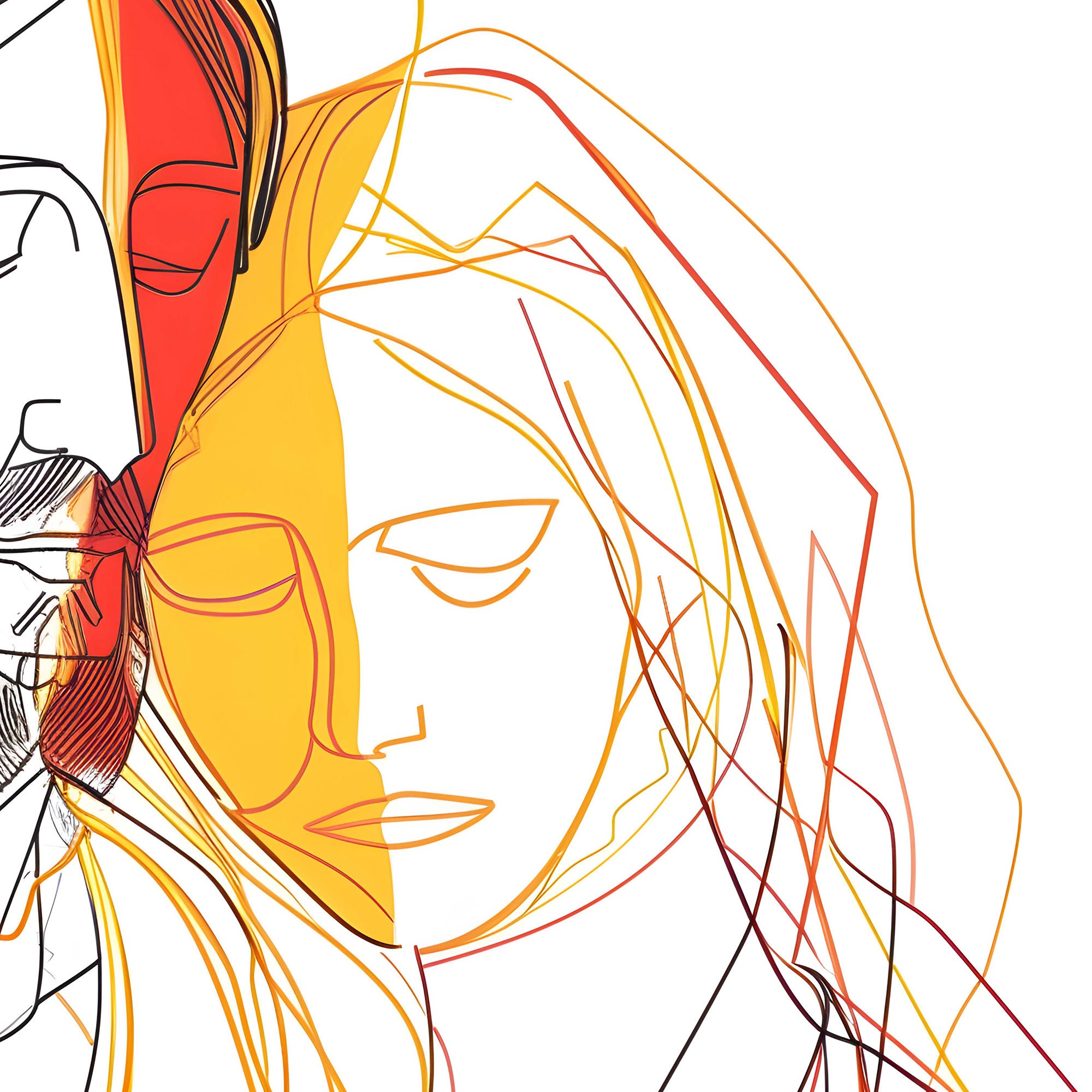 Jesus Christ and Mary Magdalene, Jesus Art, Face Line Drawing, Sketch ...