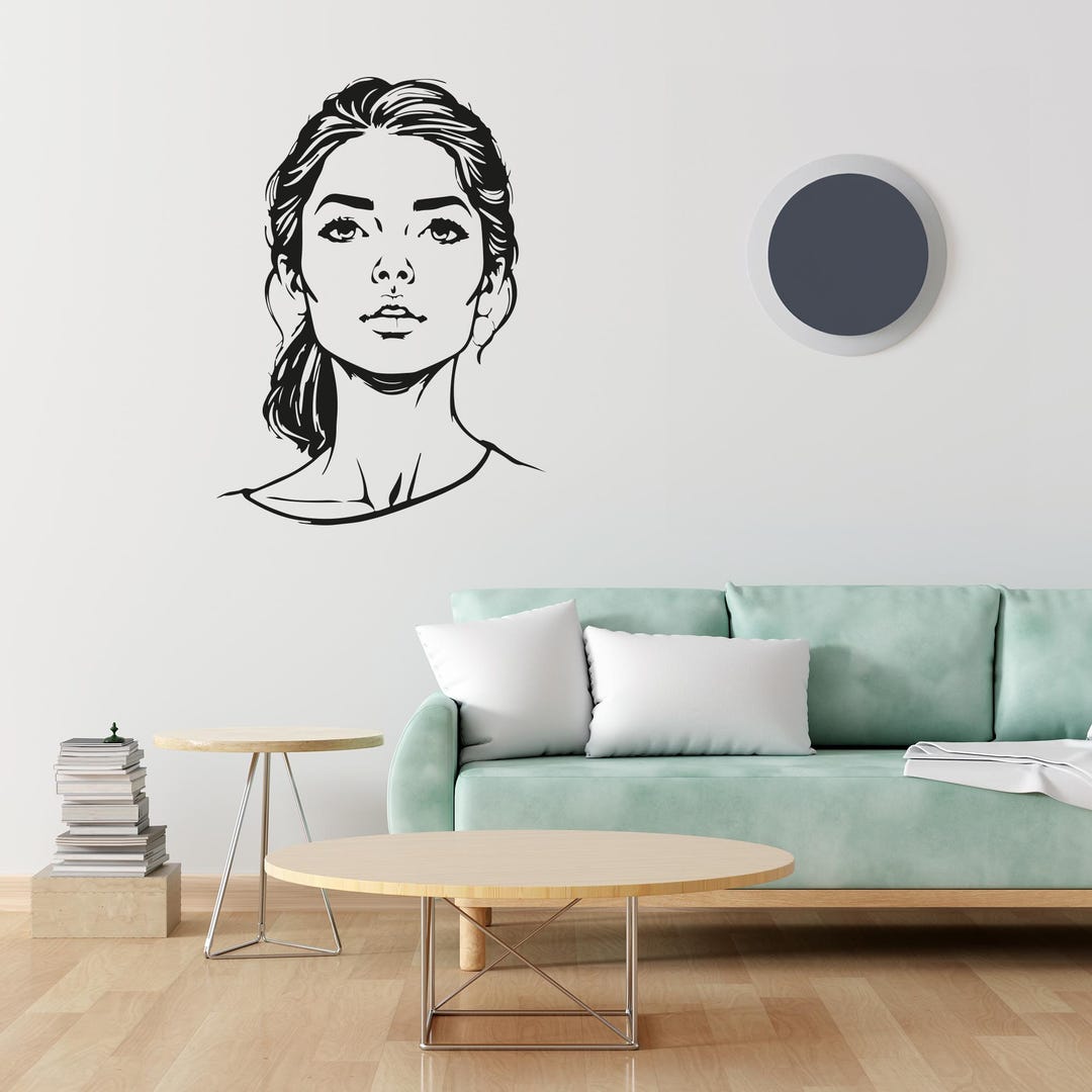 Wall Sticker 50 X 68 CM WOMAN FACE Wall Sticker Glass Wall Design for ...
