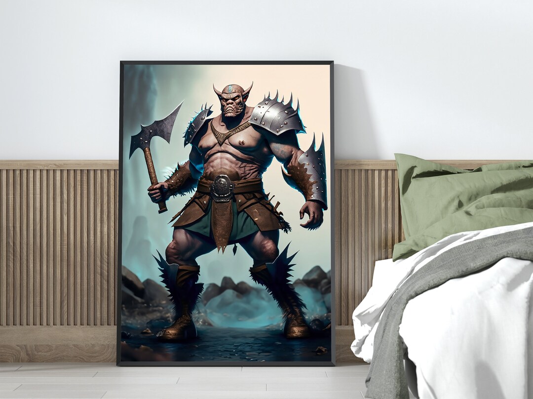 Orc FANTASY, Digital Download, AI Art, Printable Artificial ...