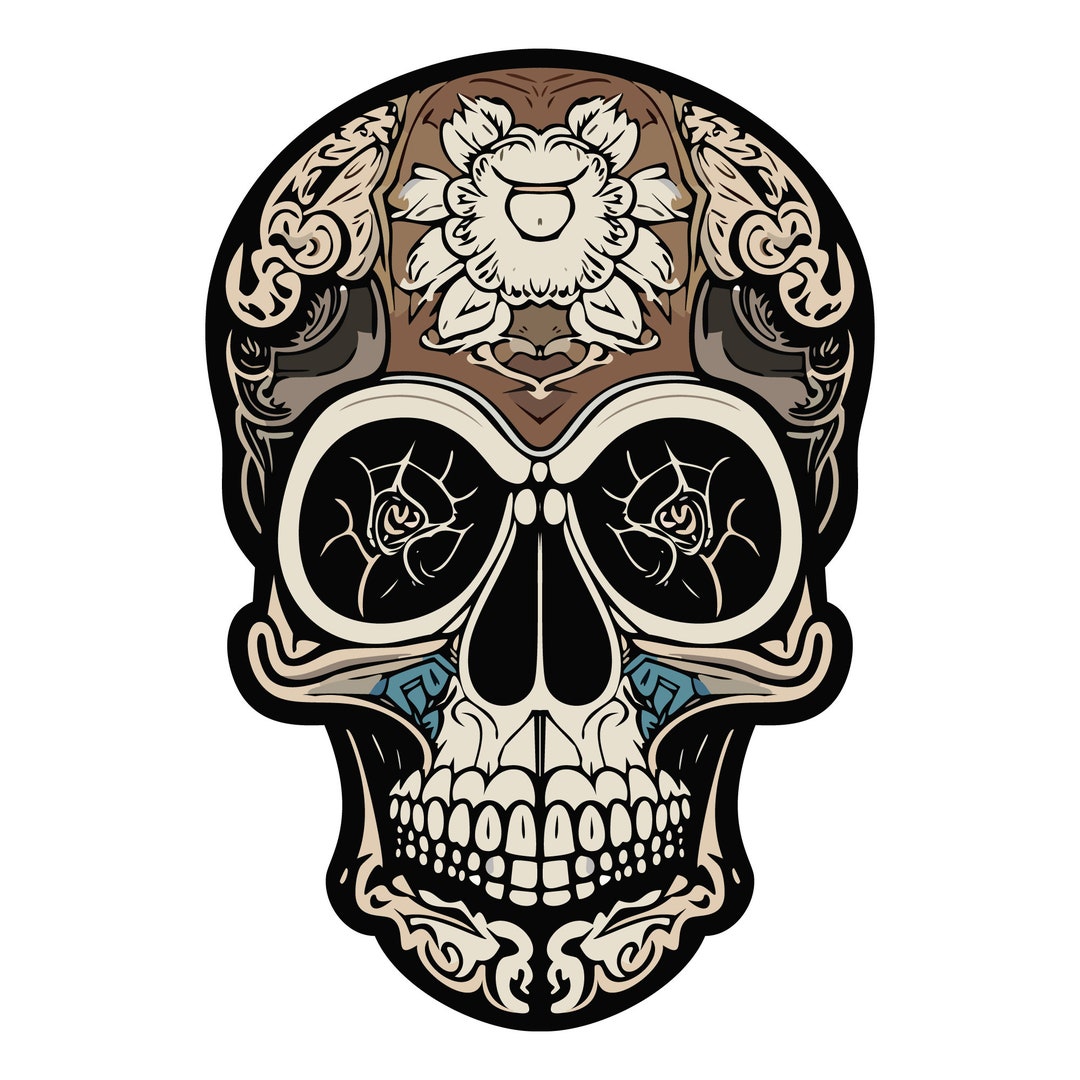 Mexican Skull, Tribal Skull SVG Instant Download Svg, PNG, Eps, Dxf ...