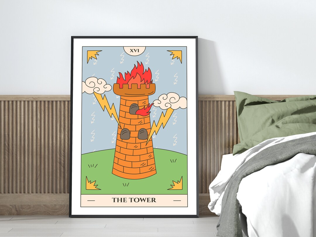 TAROT Cards the Tower, Digital, AI Art, Printable Artificial Intelligence, Digital Prints ...