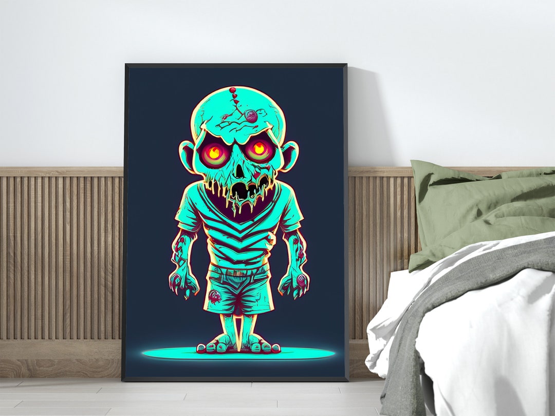 PSYCHEDELIC Zombie, Digital, AI Art, Printable Artificial Intelligence ...