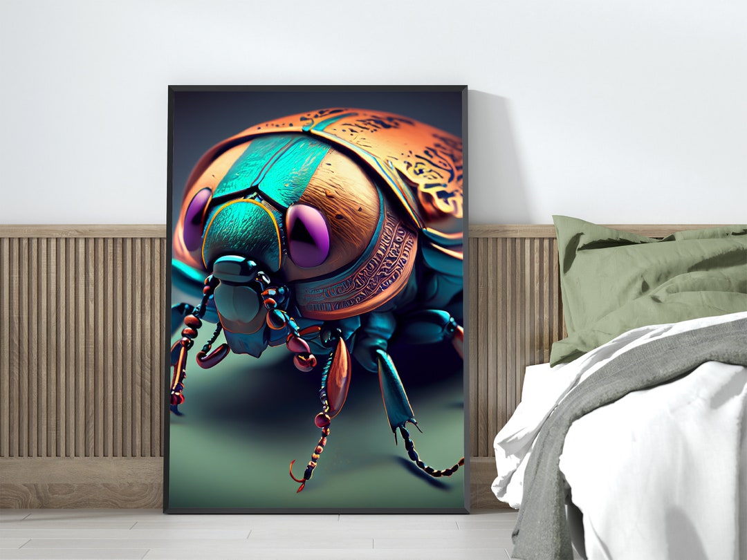 PSYCHEDELIC Scarab, Digital, AI Art, Printable Artificial Intelligence ...