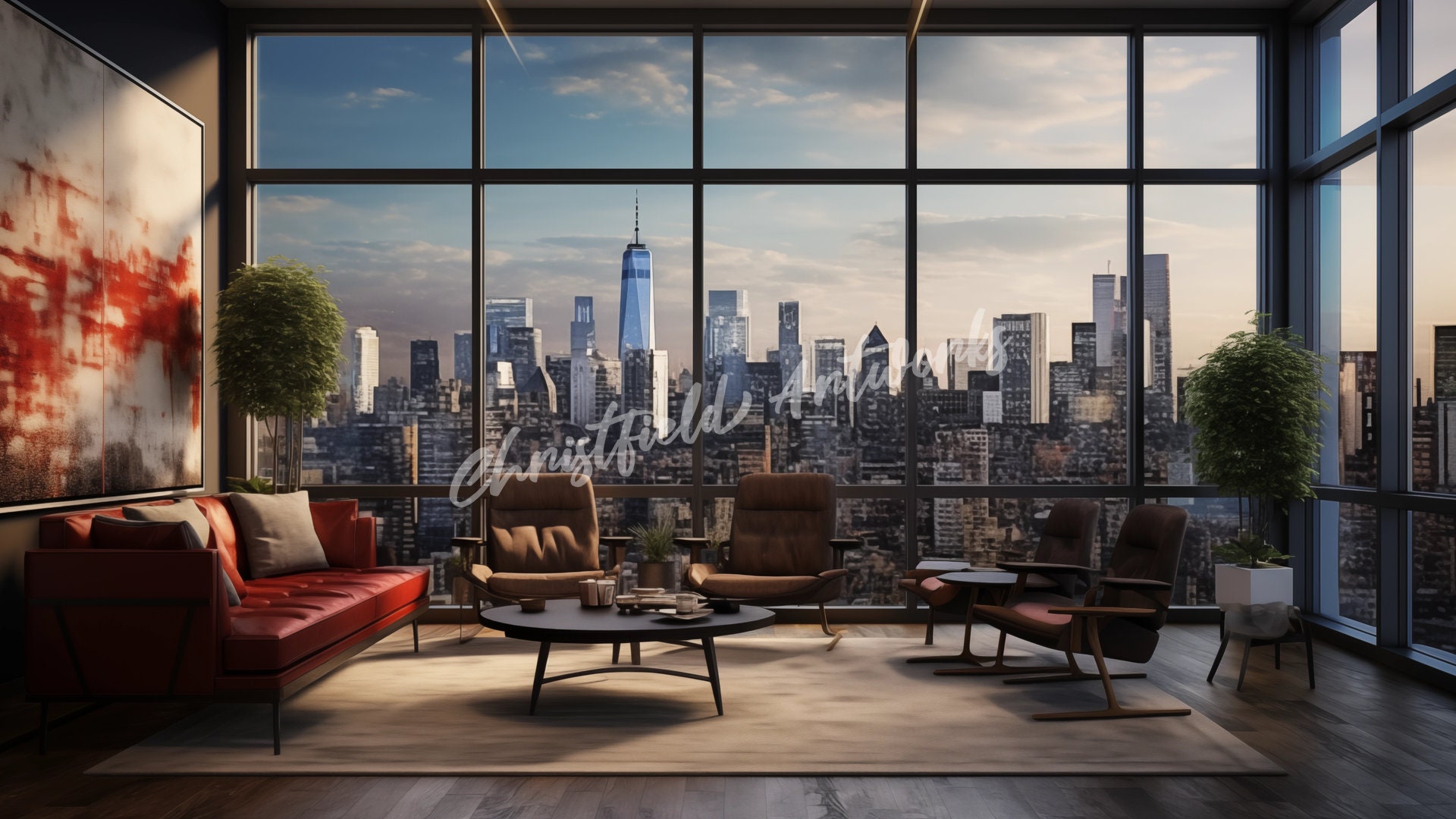 Big City Executive Office Background Image for Online Meetings, Virtual ...