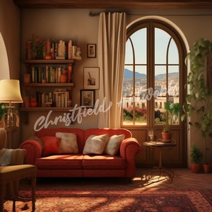 Italian Living Room Background Image for Online Meetings, Virtual ...